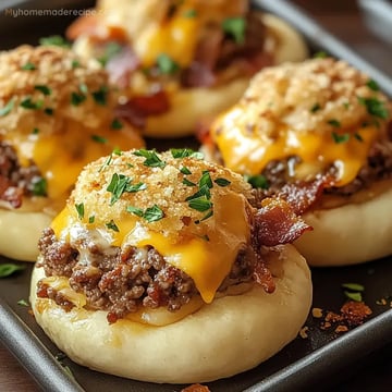 Cheesy Beef Biscuit Bombs - Easy Party Appetizer - My Home Made Recipe